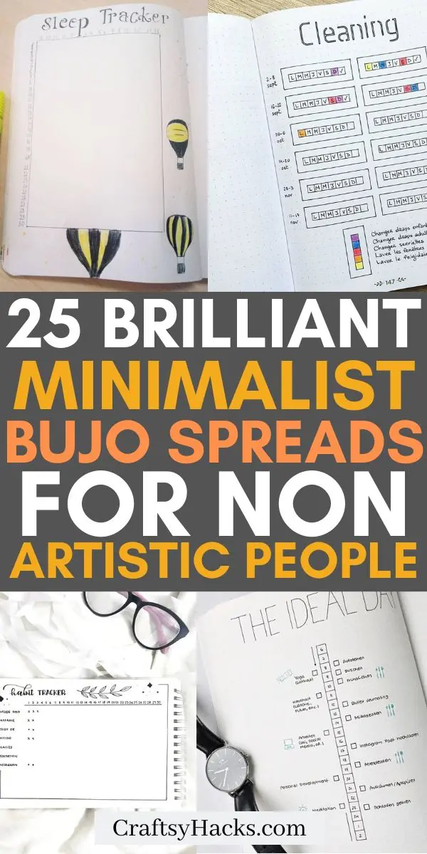 25 Minimalist Bullet Journal Spreads for Non-Artists - Craftsy Hacks