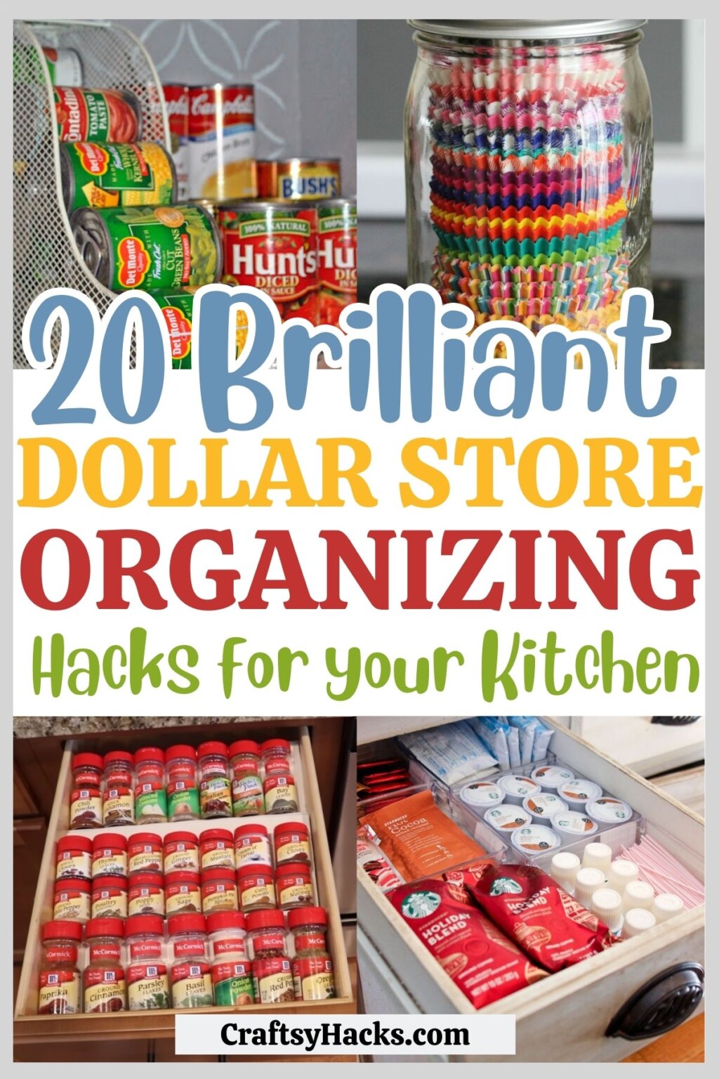 20 Dollar Store Organizing Tips for Kitchen - Craftsy Hacks