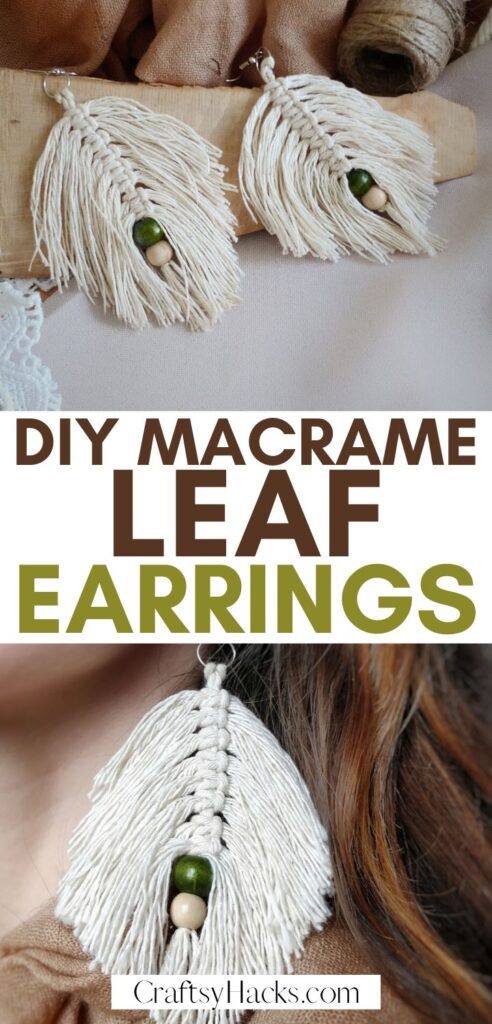 DIY Macrame Leaf Earrings Tutorial - Craftsy Hacks
