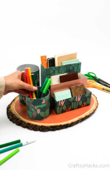 DIY Desk Organizer Out of Upcycled Food Packaging - Craftsy Hacks