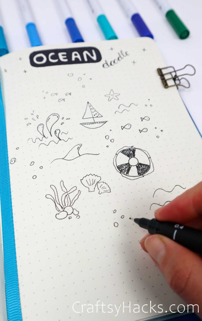 25 Best Ocean Doodles for Bullet Journal - Craftsy Hacks
