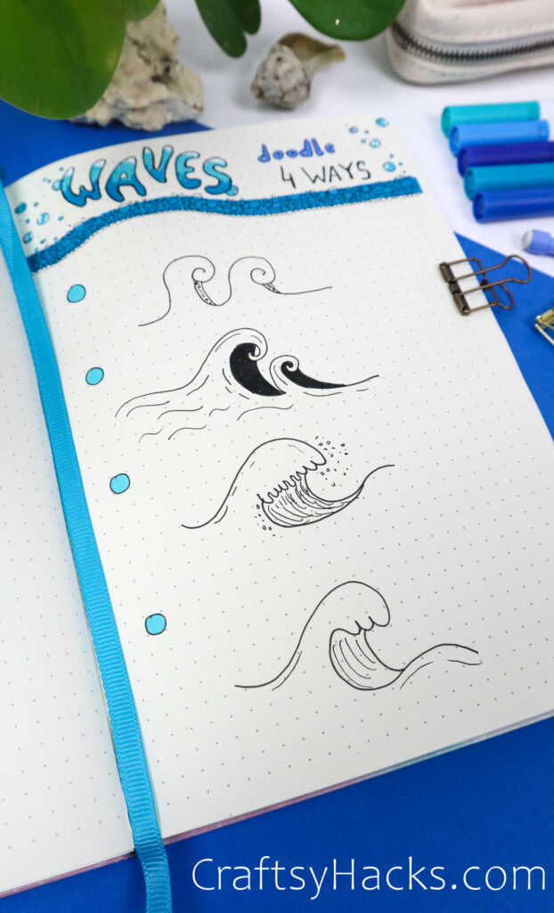 25 Best Ocean Doodles for Bullet Journal - Craftsy Hacks