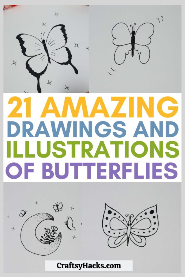 21 Butterfly Drawing Ideas - Craftsy Hacks