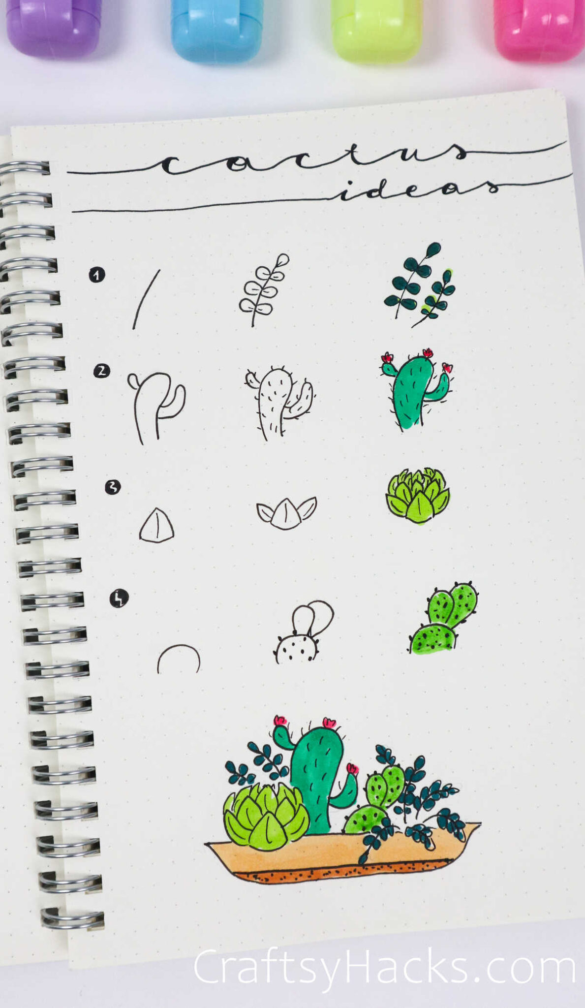 25 Succulent and Cactus Doodle Ideas for Bullet Journals - Craftsy Hacks