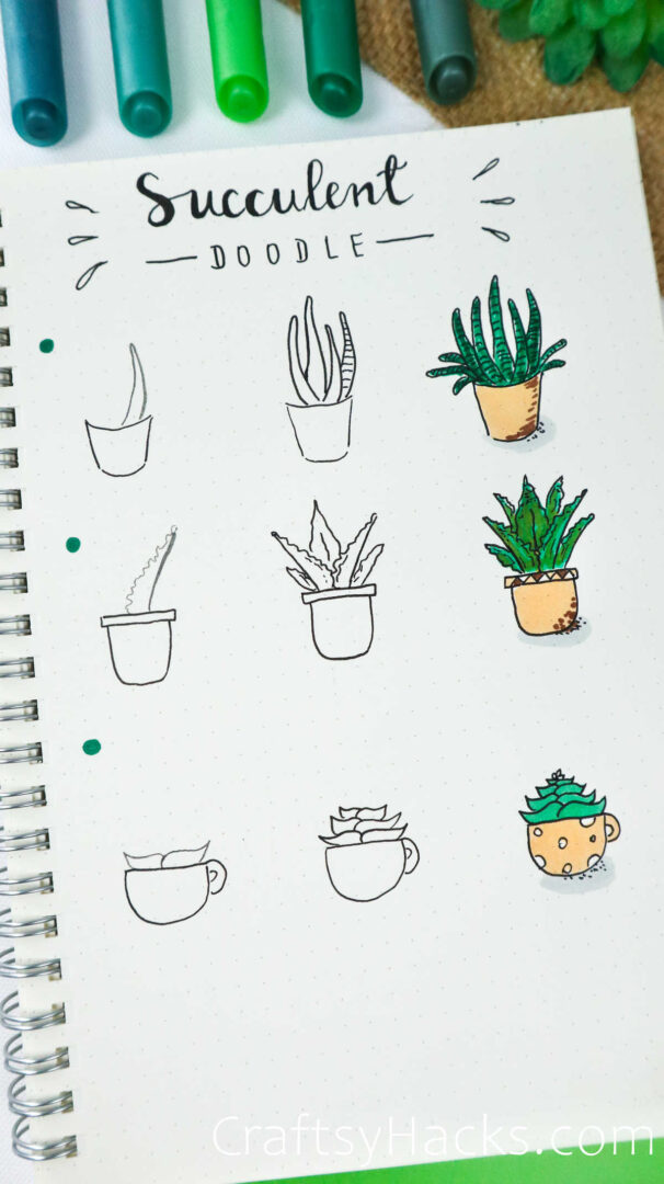 25 Succulent and Cactus Doodle Ideas for Bullet Journals - Craftsy Hacks