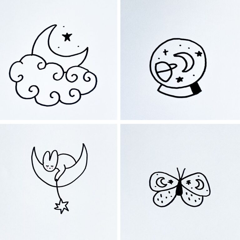 31 Easy Moon Drawing Ideas - Craftsy Hacks