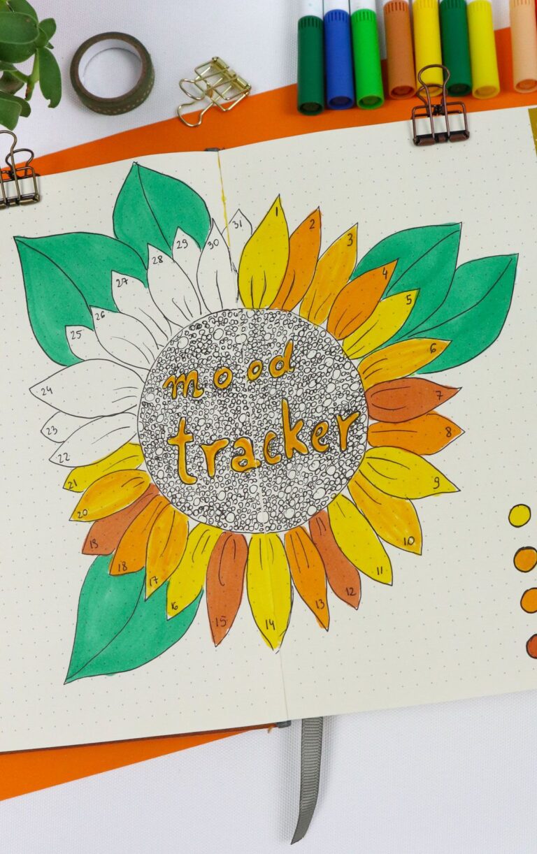 25 Sunflower Bullet Journal Spreads - Craftsy Hacks