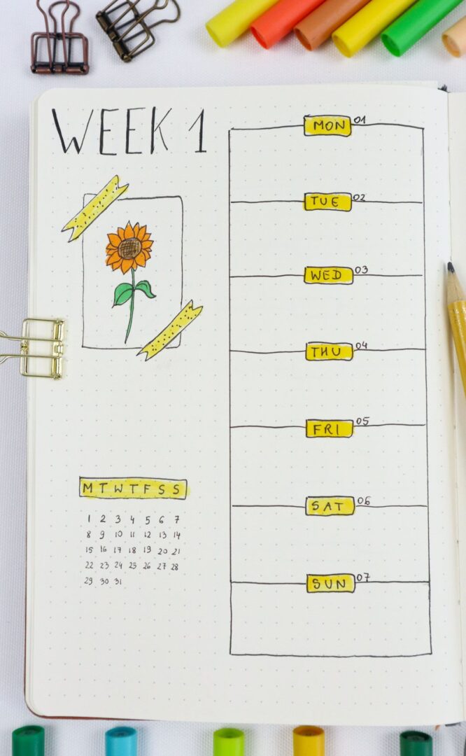 25 Sunflower Bullet Journal Spreads - Craftsy Hacks