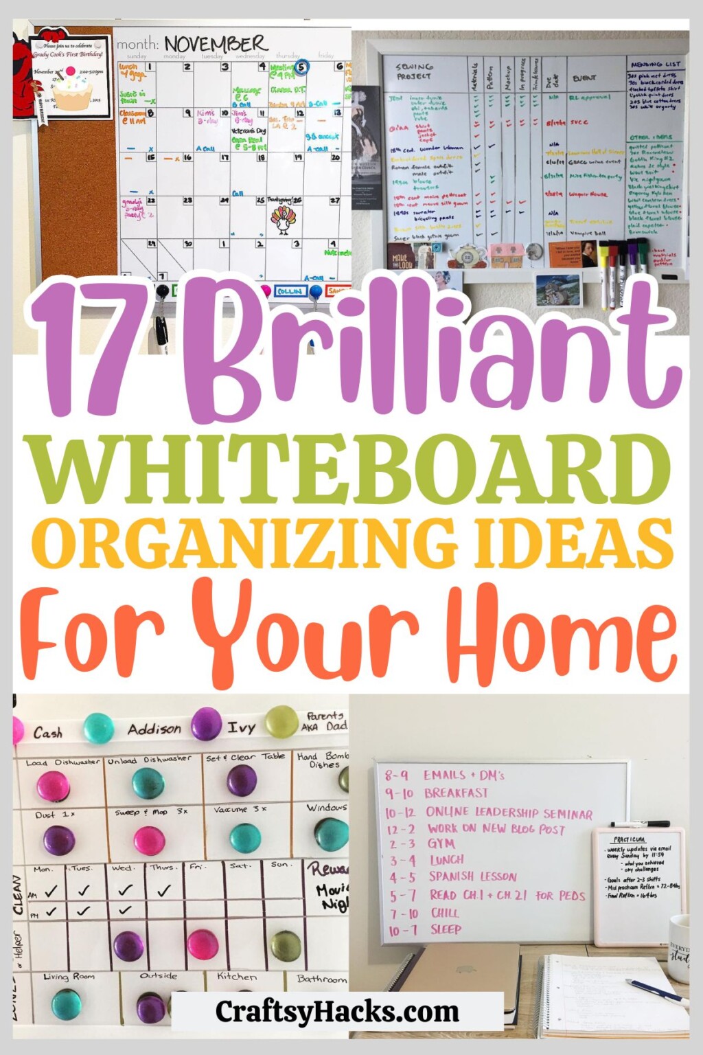 17 Creative White Board Organization Ideas for Home and Office ...